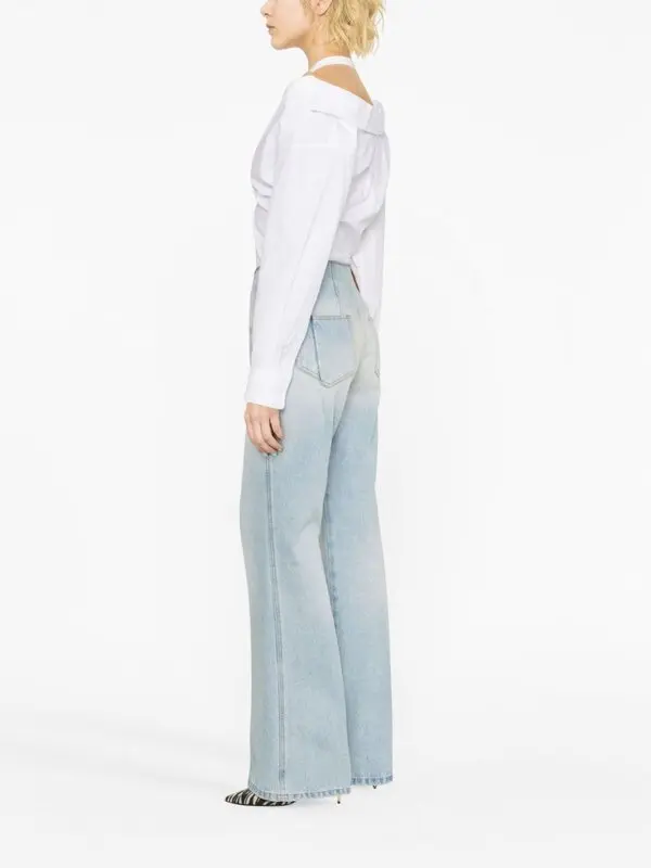 Victoria Beckham Distressed Flared Jeans - Blue