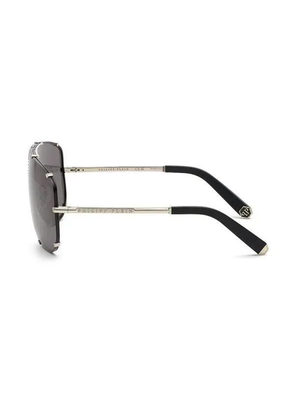 Philipp Plein Studded Pilot-frame Sunglasses - Black