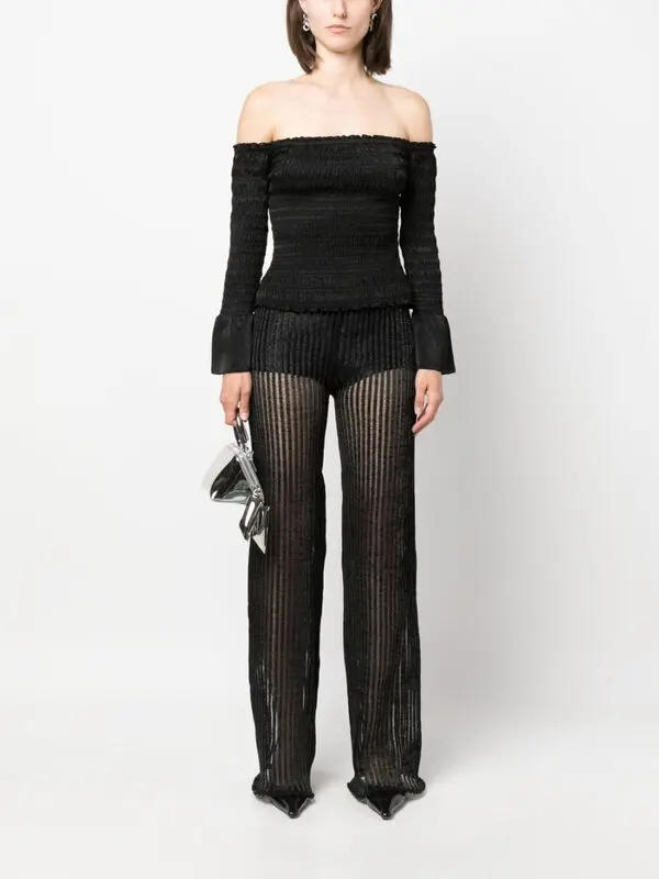 A. ROEGE HOVE Patricia Striped Sheer Loose Trousers