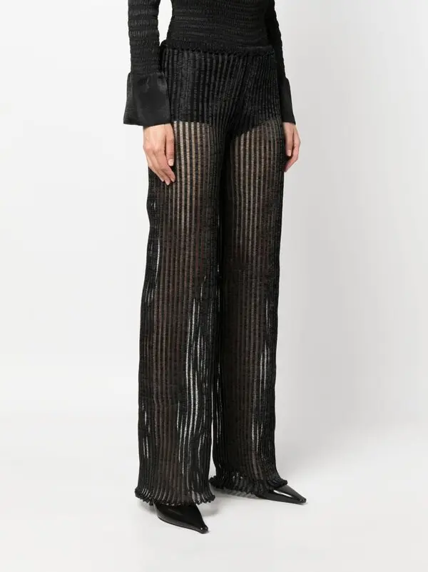 A. ROEGE HOVE Patricia Striped Sheer Loose Trousers
