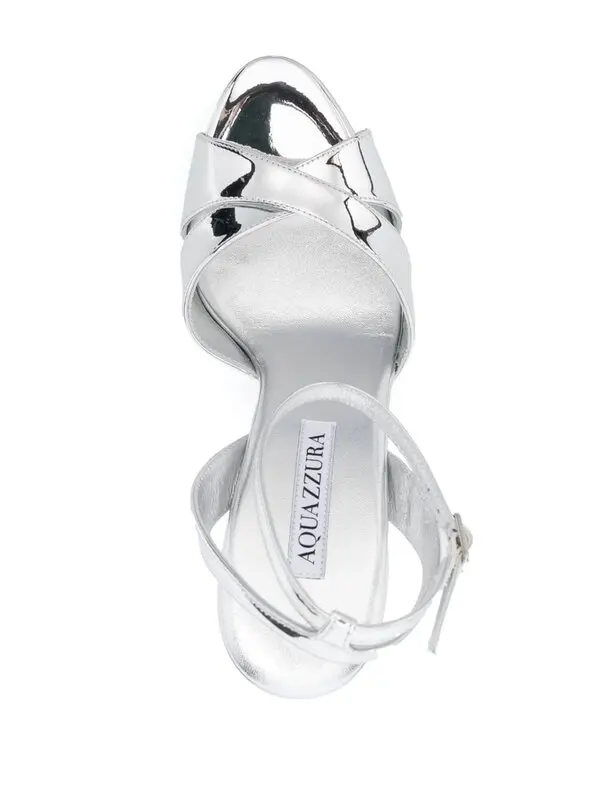 AQUAZZURA Divine Plateau 130mm Platform Sandals - Silver