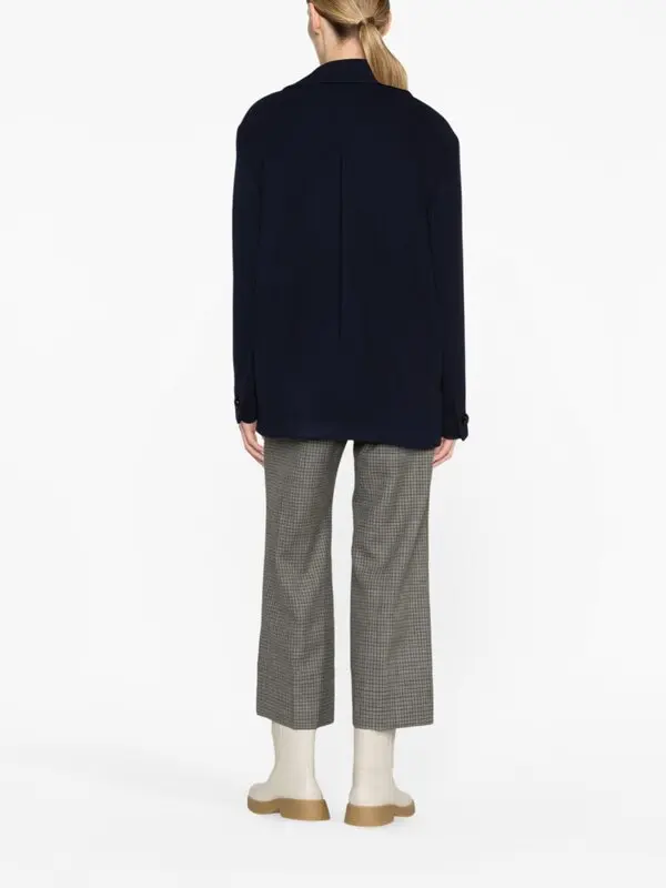 MSGM Double-breasted Jacket With Logo Patch