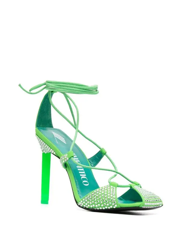 Attico Adele 105mm Rhinestone Embellished Sandals