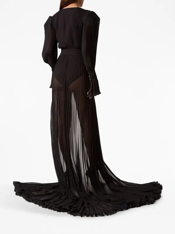 Philipp Plein Pleated Semi-sheer Dress