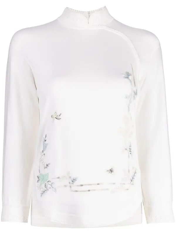 Shiatzy Chen Floral-print Jumper - White