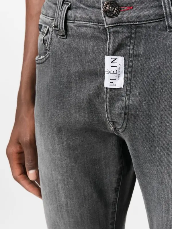 Philipp Plein Logo-patch Slim-cut Jeans