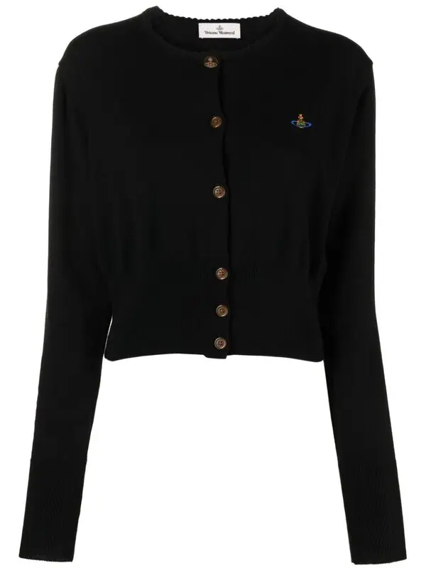 VIVIENNE WESTWOOD Bea Orb Embroidered Cardigan - Black