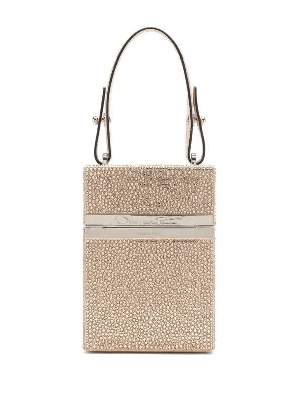 Oscar De La Renta Crystal Pave Alibi Cube Bag