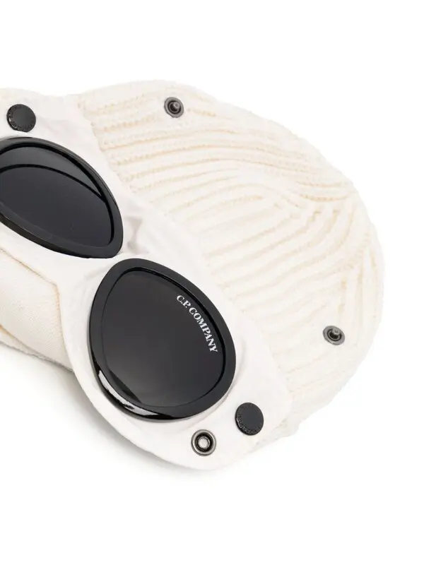 C.P. Company Goggles-Detail Wool Balaclava - White | Editorialist