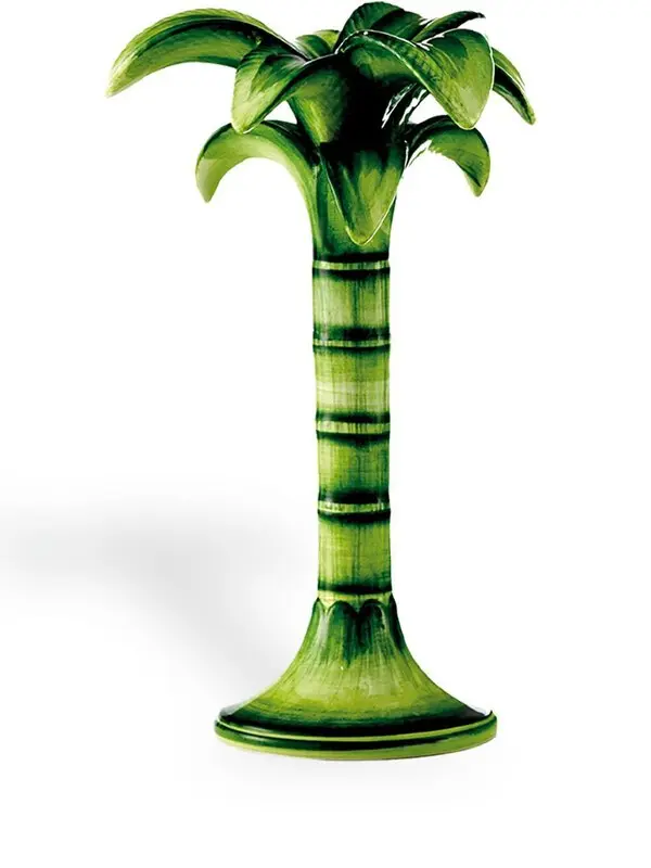 LES-OTTOMANS Medium Palm Candle Holder - Green