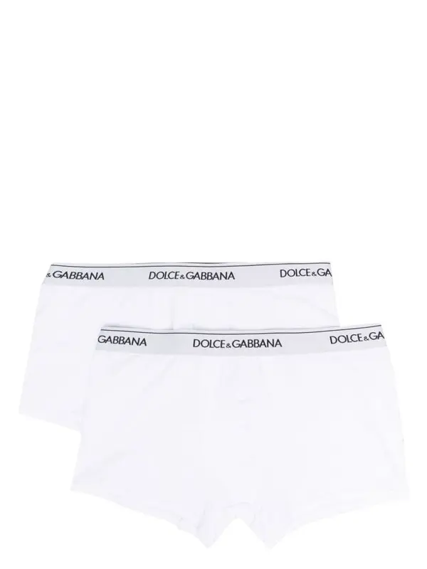 Dolce & Gabbana Logo-waist Cotton Boxer Briefs - White