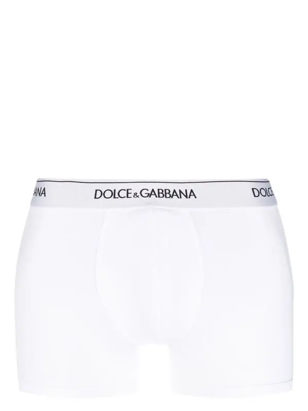 Dolce & Gabbana Logo-waist Cotton Boxer Briefs - White