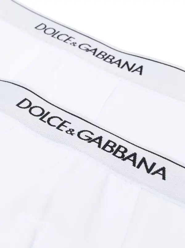 Dolce & Gabbana Logo-waist Cotton Boxer Briefs - White