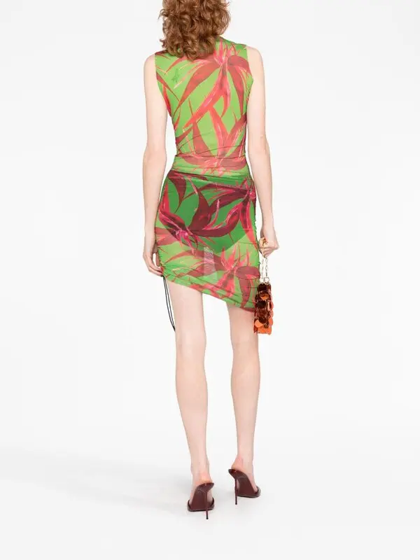 LOUISA BALLOU Botanical-print Dress - Green
