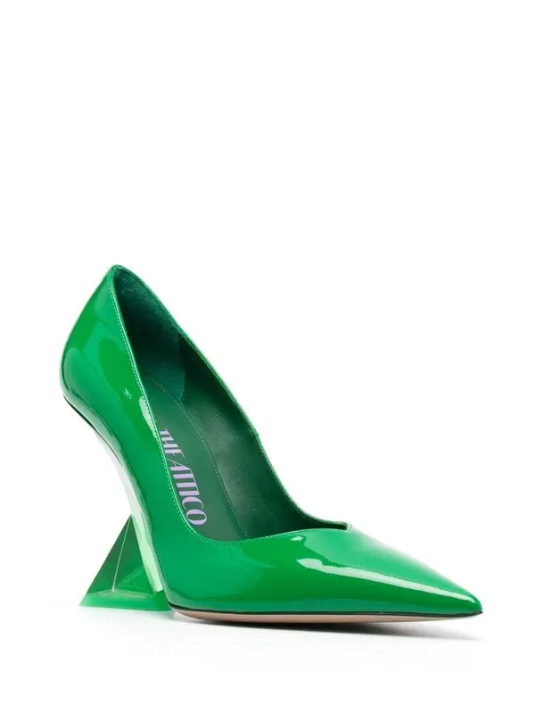 Attico Cheope 95mm Patent Pumps - Green