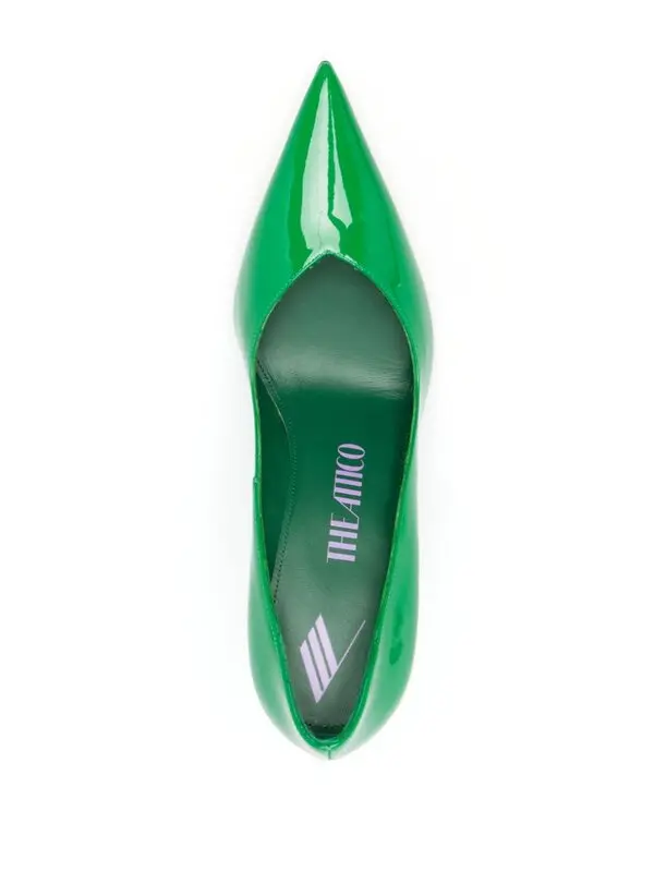 Attico Cheope 95mm Patent Pumps - Green