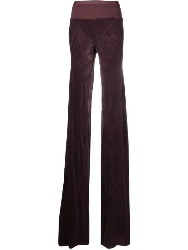 Rick Owens Hammered Velvet Trousers - Purple
