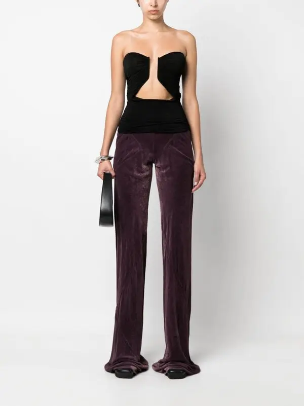 Rick Owens Hammered Velvet Trousers - Purple