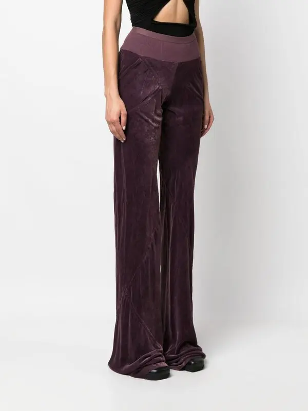 Rick Owens Hammered Velvet Trousers - Purple
