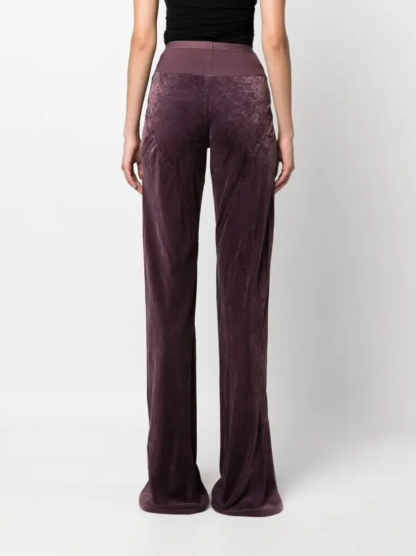 Rick Owens Hammered Velvet Trousers - Purple
