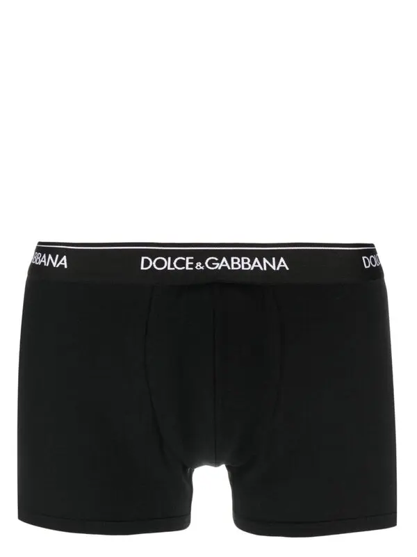 Dolce & Gabbana Logo-waist Cotton Boxer Briefs - Black