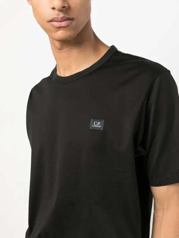 C.P. COMPANY Logo-patch Cotton T-shirt - Black
