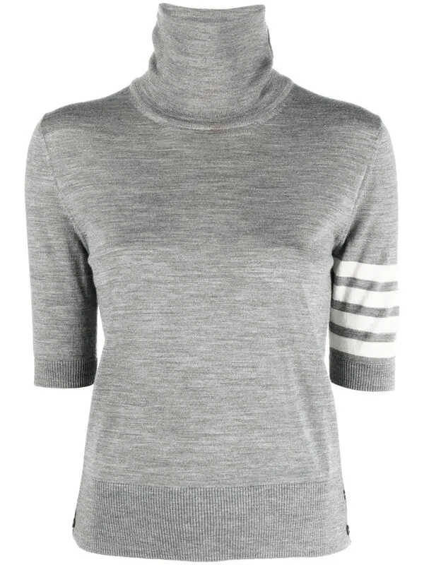 Thom Browne Turtleneck Short-sleeve Jumper - Grey