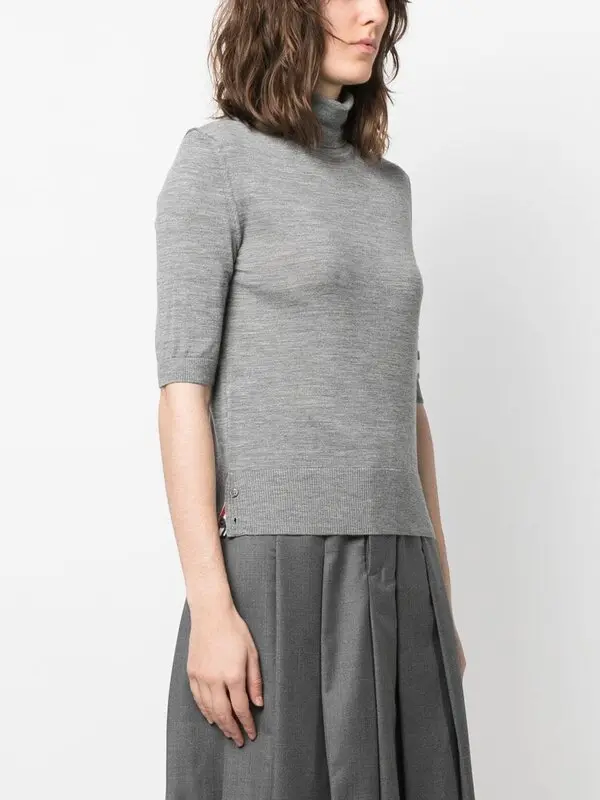 Thom Browne Turtleneck Short-sleeve Jumper - Grey