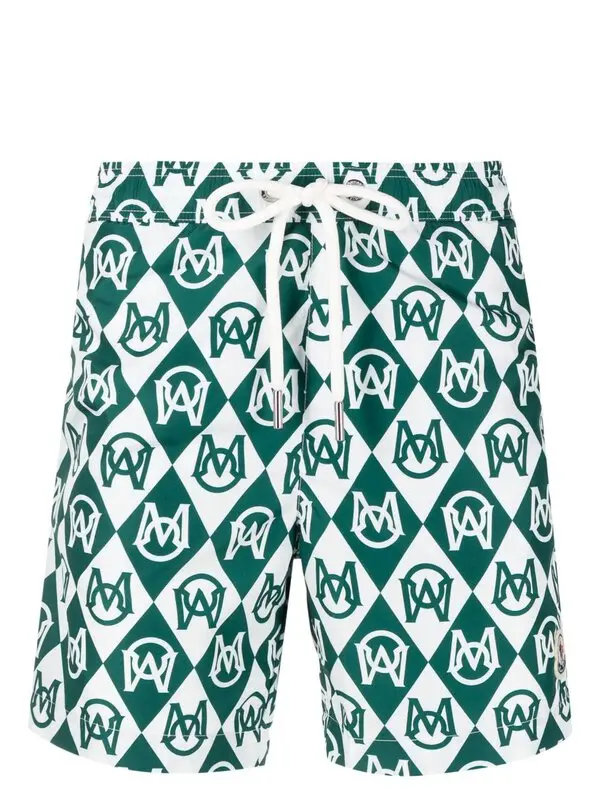 Moncler Monogram-print Swim Shorts