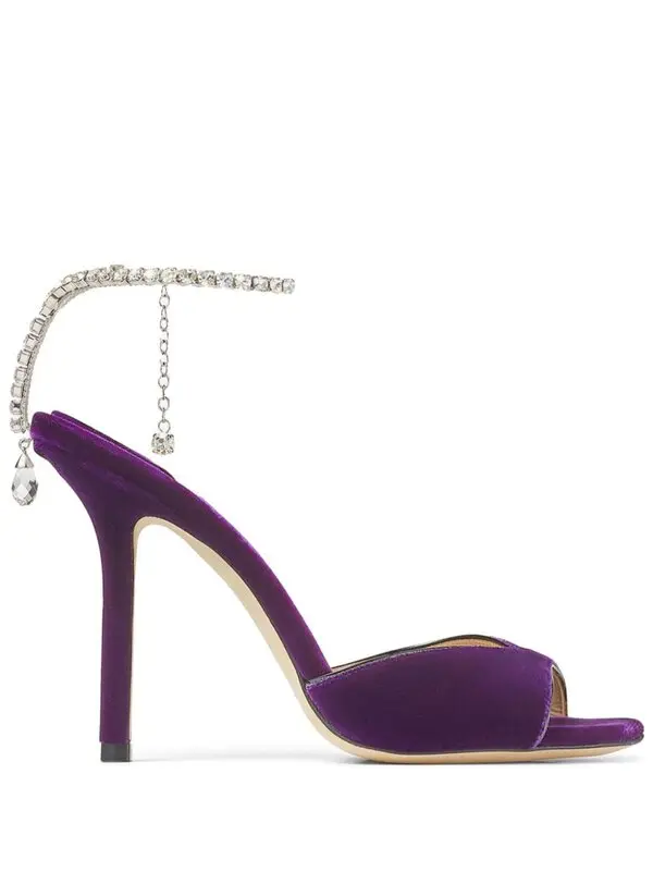 JIMMY CHOO Saeda 100mm Crystal-embellished Sandals