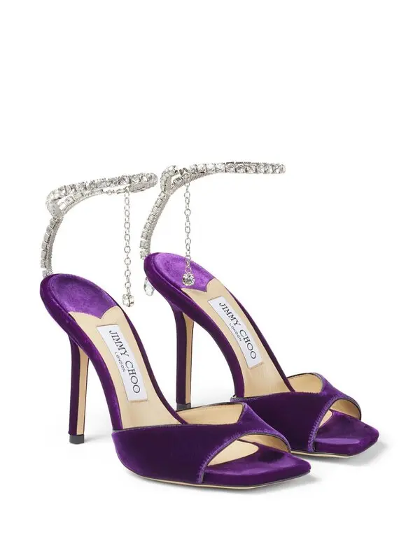 JIMMY CHOO Saeda 100mm Crystal-embellished Sandals