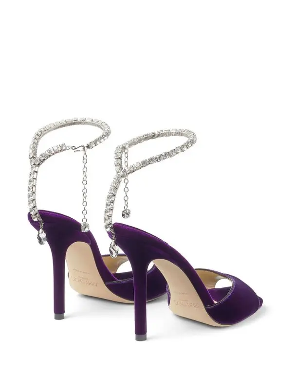 JIMMY CHOO Saeda 100mm Crystal-embellished Sandals