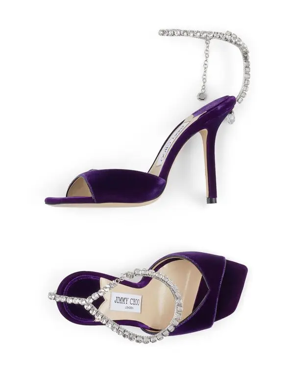 JIMMY CHOO Saeda 100mm Crystal-embellished Sandals