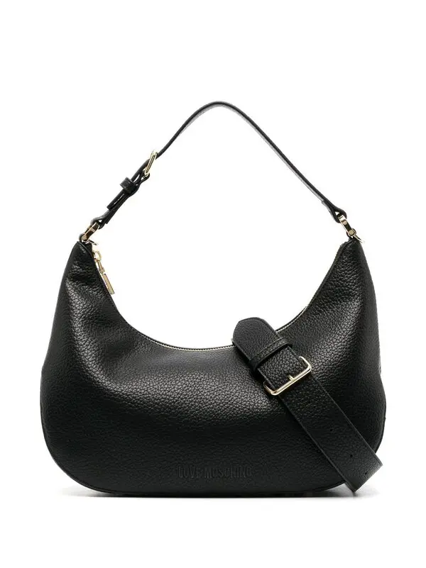 Moschino Hobo Logo-lettering Shoulder Bag - Black