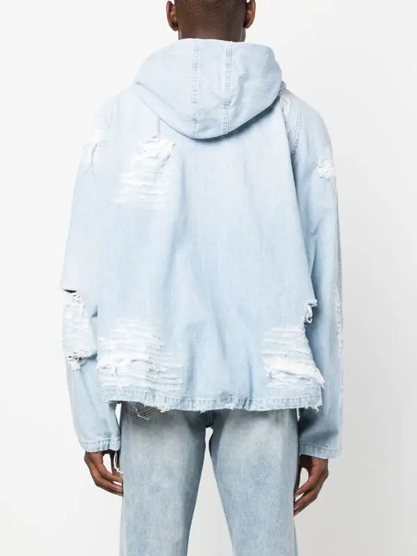 424 Distressed Cotton Hooded Jacket
