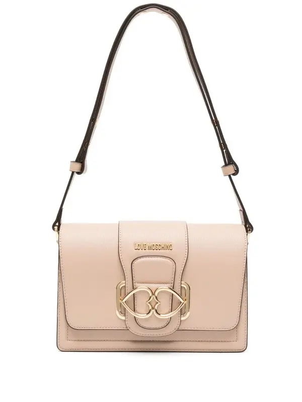Moschino Heart Plaque Shoulder Bag - Neutrals