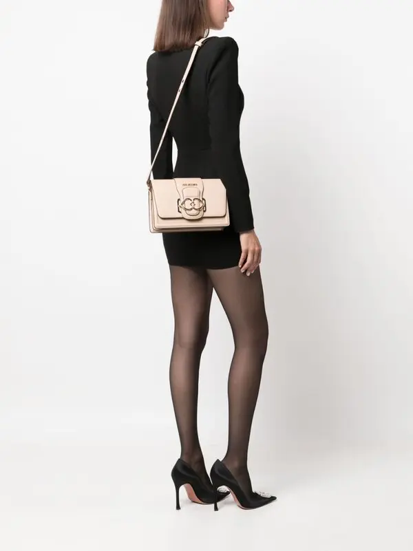 Moschino Heart Plaque Shoulder Bag - Neutrals