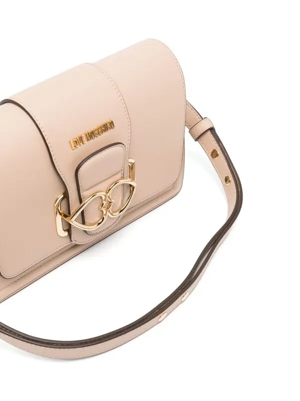 Moschino Heart Plaque Shoulder Bag - Neutrals