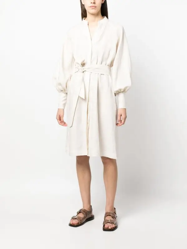 Eleventy Belted Linen Dress