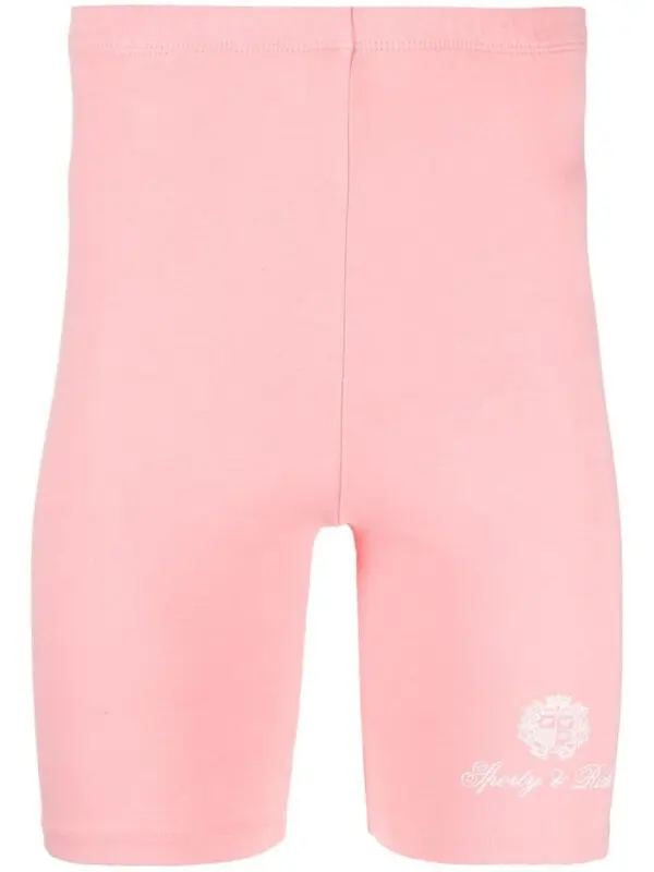 SPORTY & RICH Logo Cycling Shorts - Pink