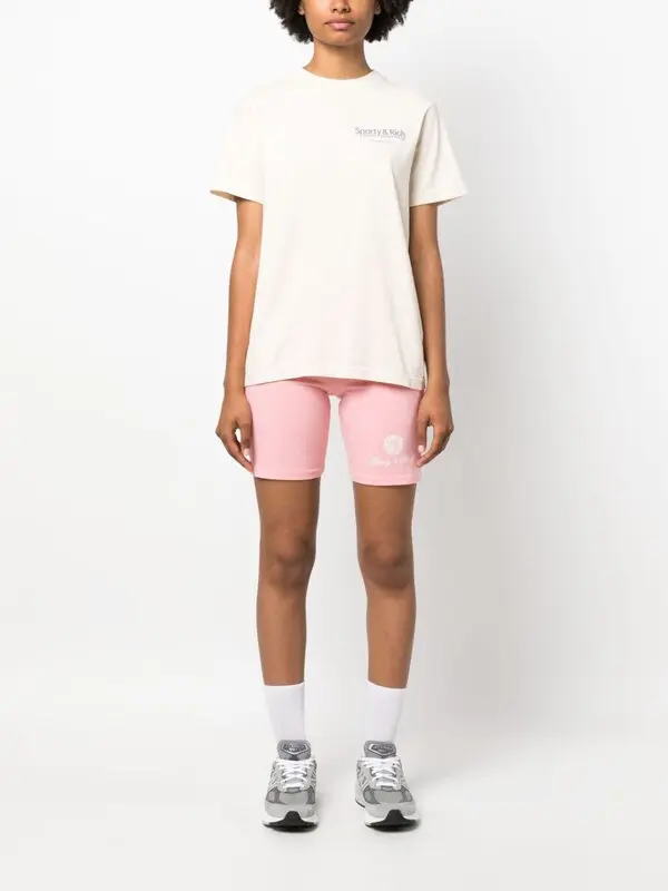 SPORTY & RICH Logo Cycling Shorts - Pink