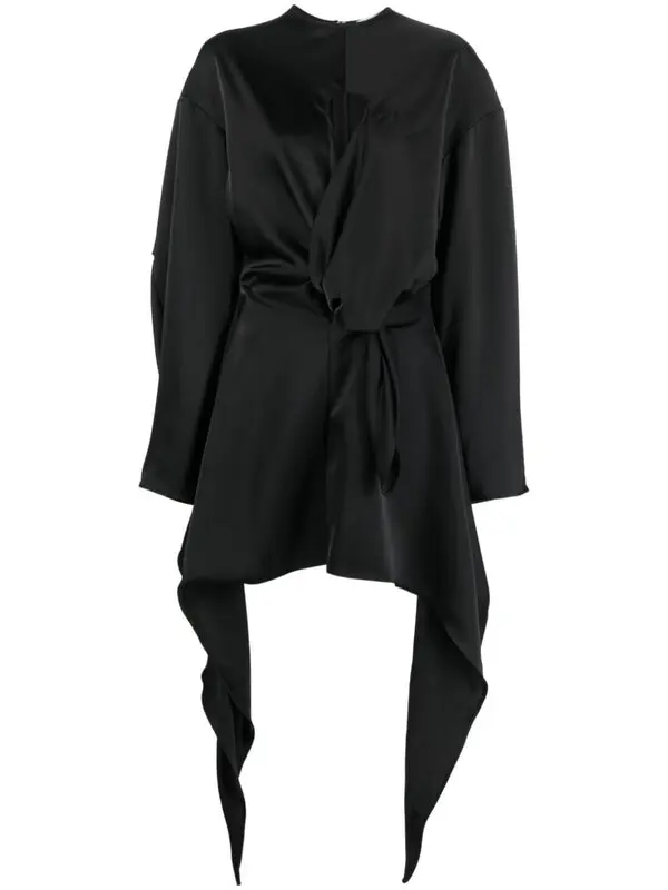 Attico Asymmetric Cut-out Satin Minidress