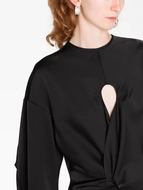 Attico Asymmetric Cut-out Satin Minidress