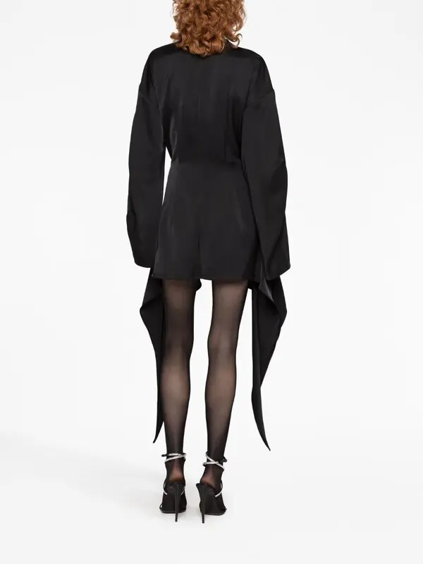 Attico Asymmetric Cut-out Satin Minidress