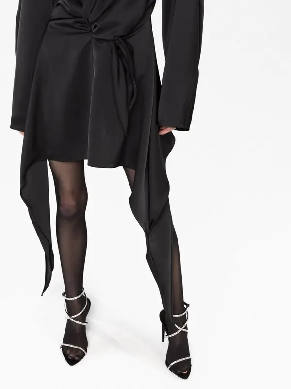 Attico Asymmetric Cut-out Satin Minidress