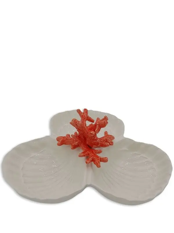 LES-OTTOMANS Coral Porcelain Starter Plate - White