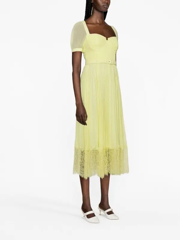 self portrait panelled pleated midi dress Self Portrait Self-Portrait Pleated Midi Dress