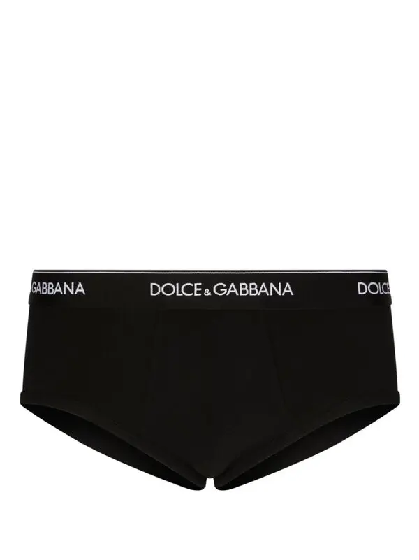 Dolce & Gabbana Logo-waistband Cotton Boxers - Black