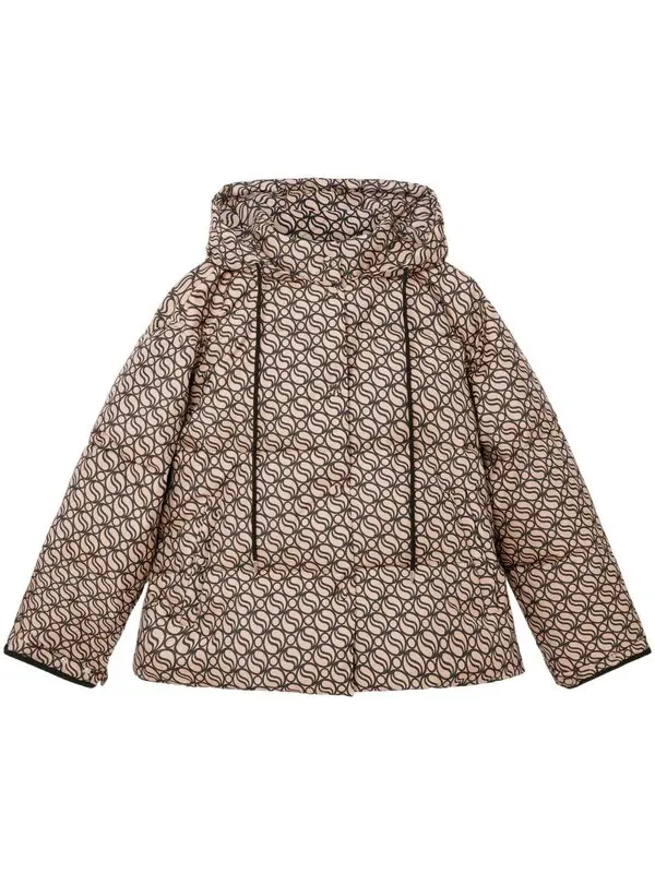 Stella McCartney S-wave Hooded Puffer Jacket - Brown