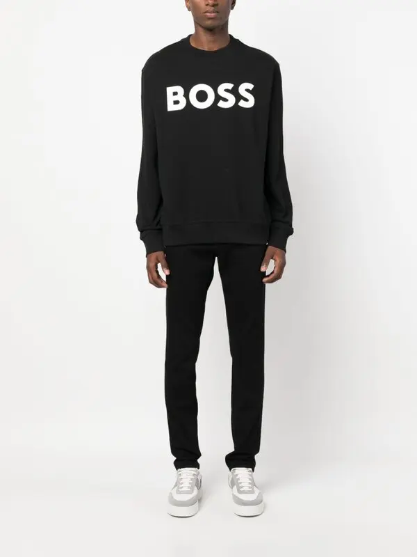 BOSS Logo Print Cotton Sweatshirt